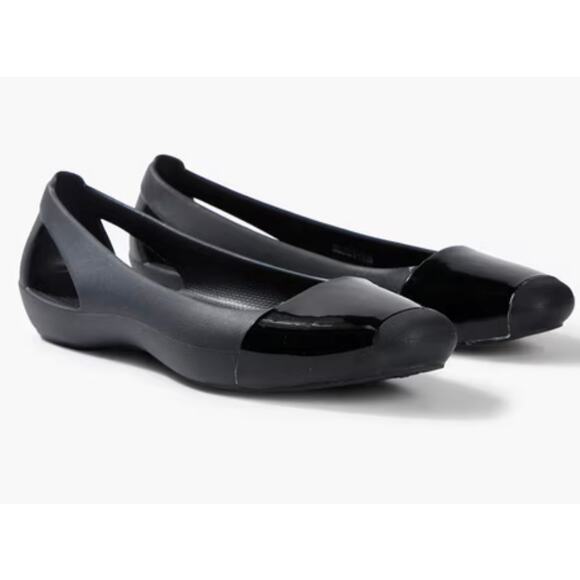 CROCS | Shoes | Crocs Sienna Womens 7 Shiny Panel Square Toe Comfort ...